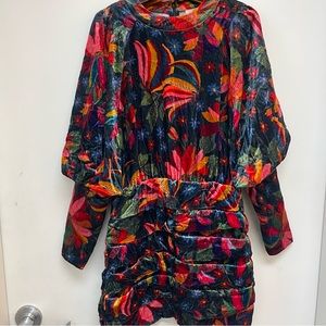 FARM Rio | Dresses | Nwt Farm Rio Black Banana Sky Velvet Mini Dress ...